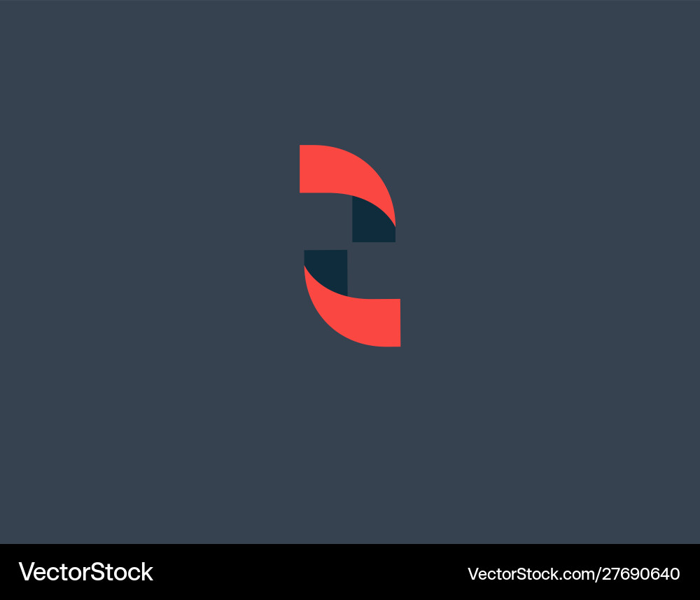 Creative abstract logo two geometric identical Vector Image