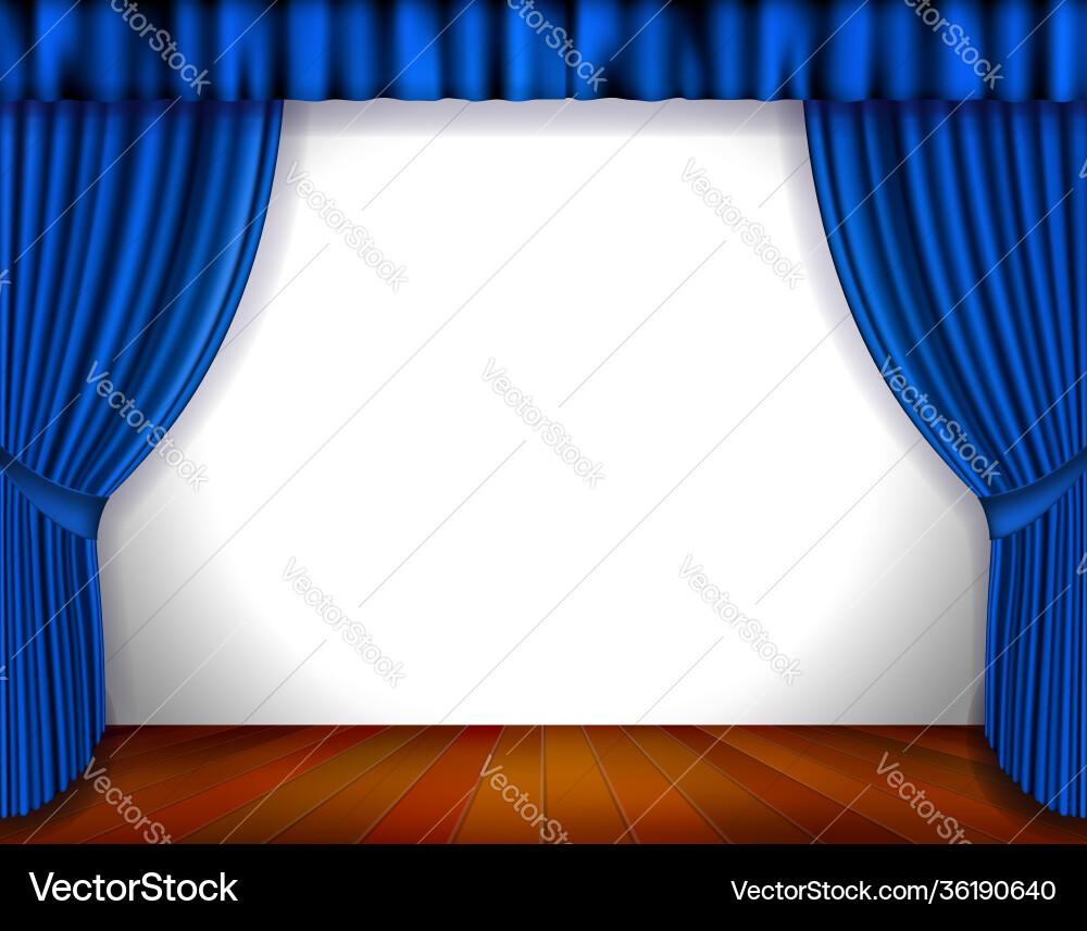 Elegant Blue Curtain Royalty Free Vector Image
