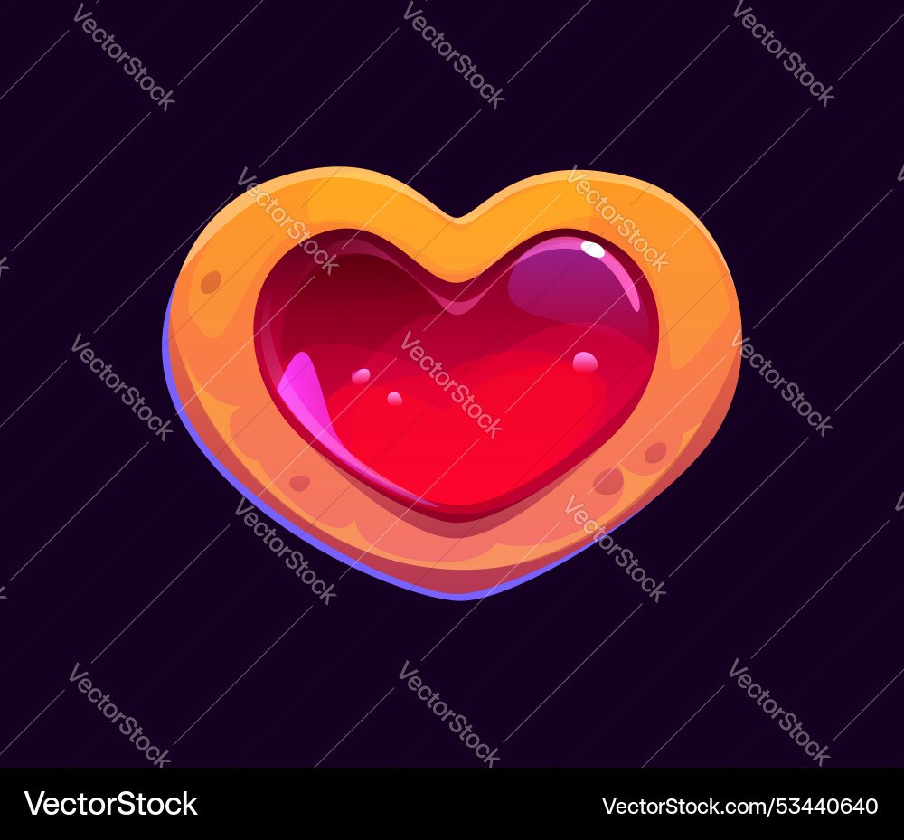 Heart gem for cartoon game asset or gui element Vector Image
