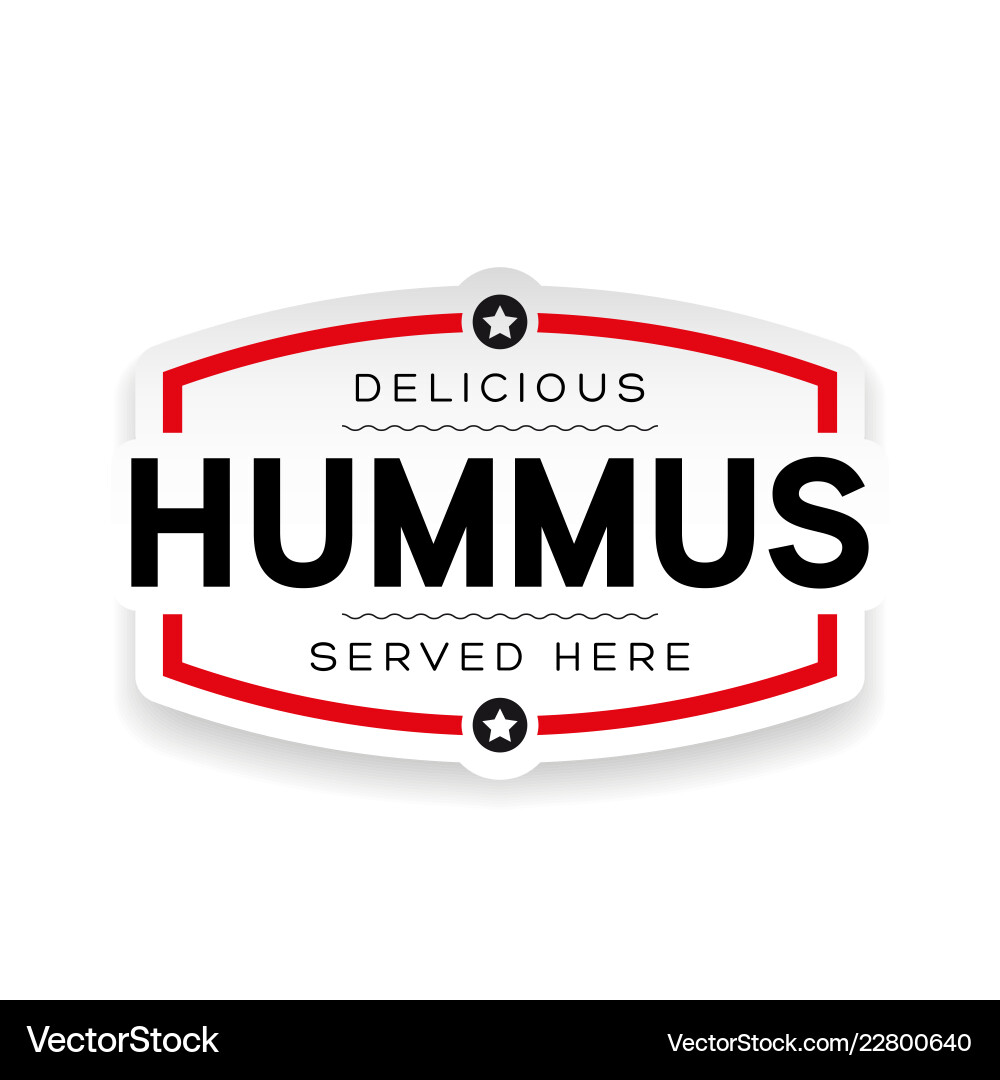 Hummus label vintage sign Royalty Free Vector Image
