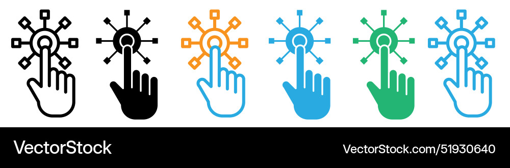 Interactivity icon logo set Royalty Free Vector Image