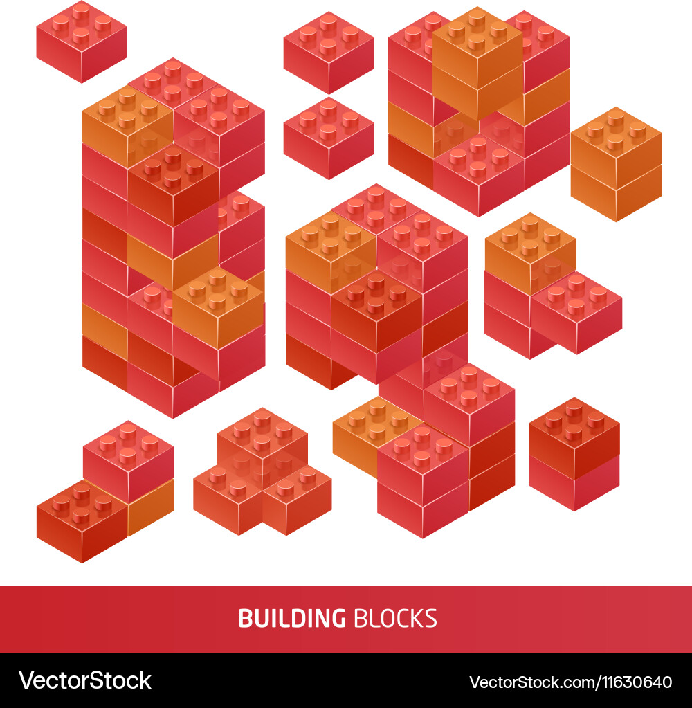 Isometric Building Blocks Royalty Free Vector Image