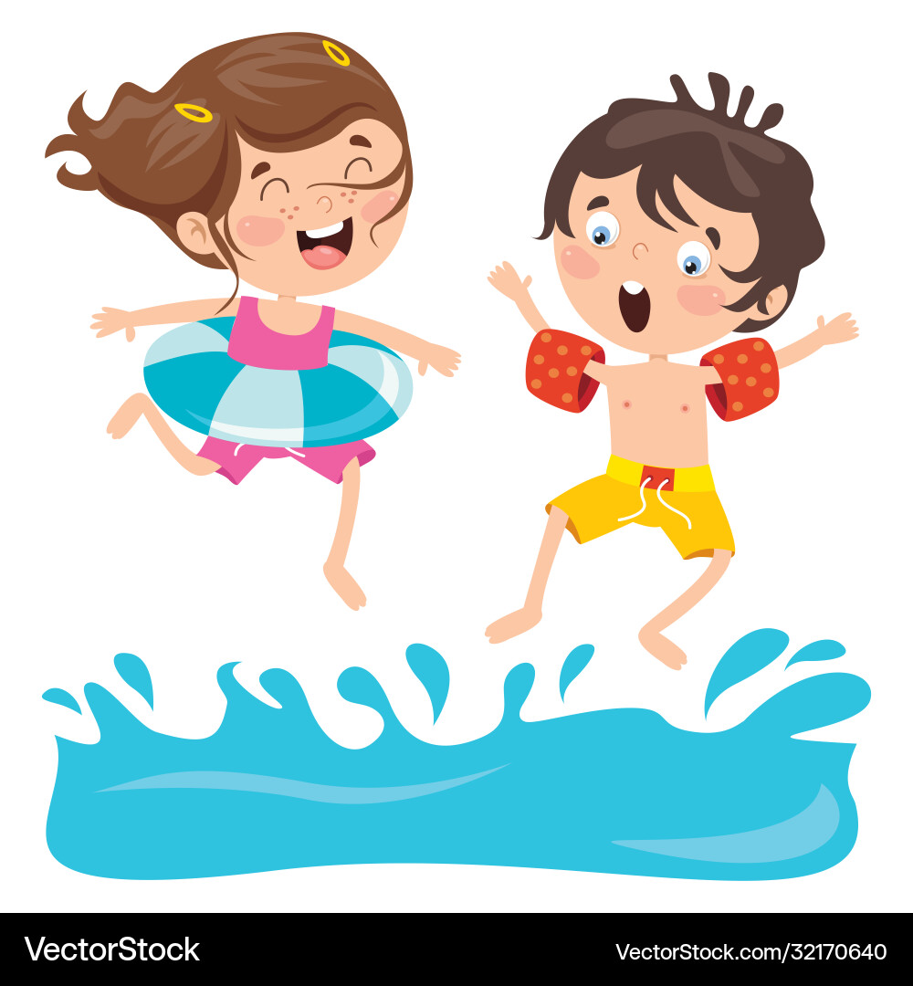 Jumping into water Royalty Free Vector Image - VectorStock