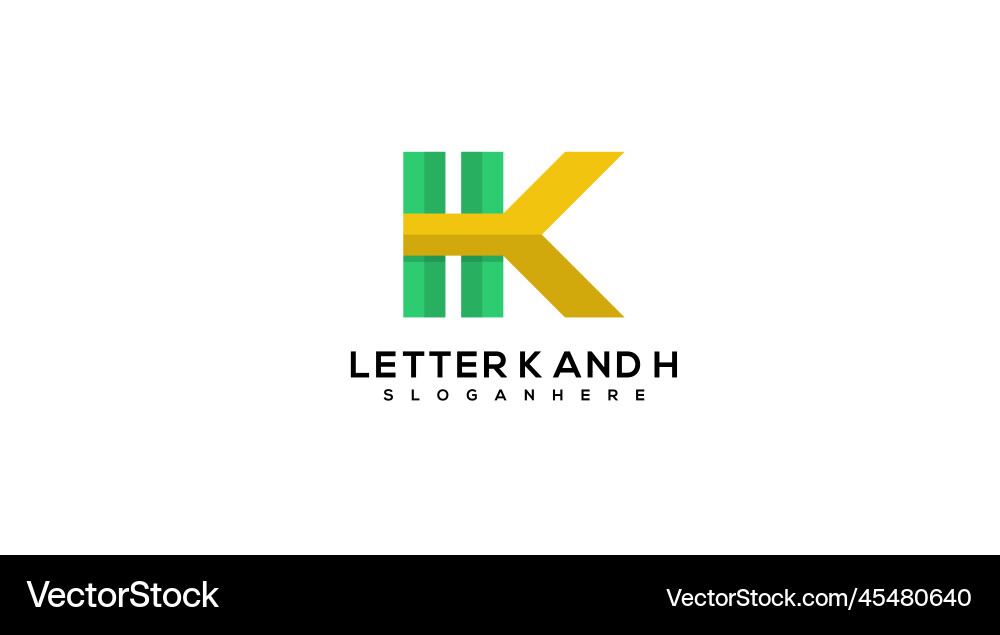 Letter k and h logo design symbol Royalty Free Vector Image