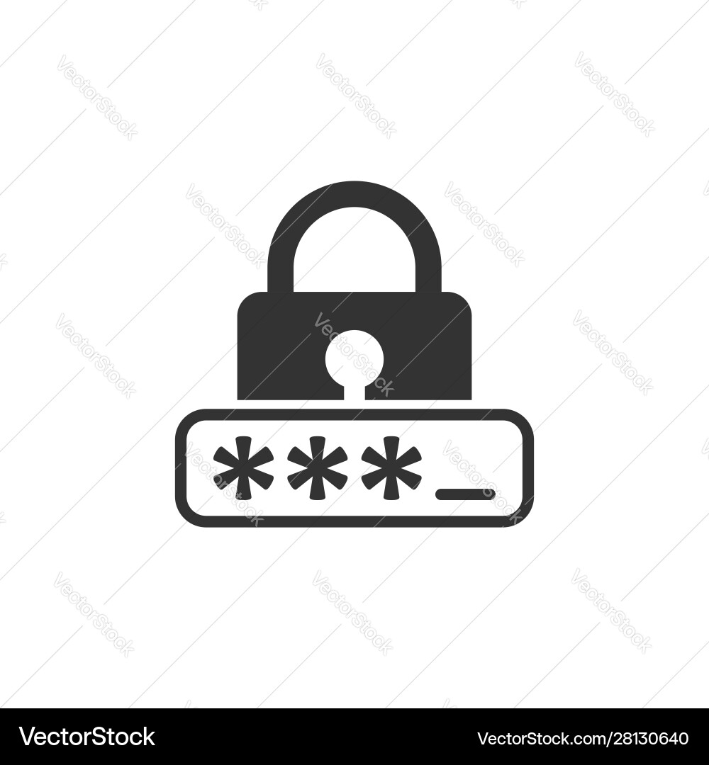Login icon in flat style password access on white Vector Image