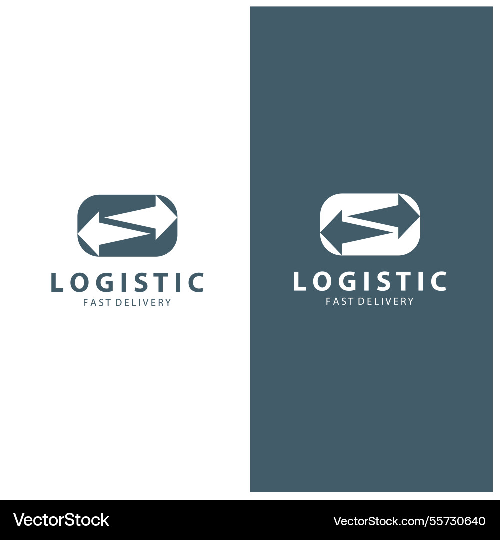 Logistic box logo delivery fast Royalty Free Vector Image