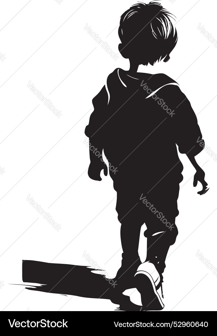 Lonesometrailmaster sleek walking child design Vector Image