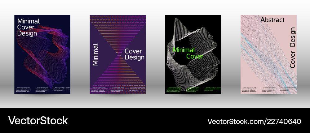 Minimal cover design with linear waves Royalty Free Vector