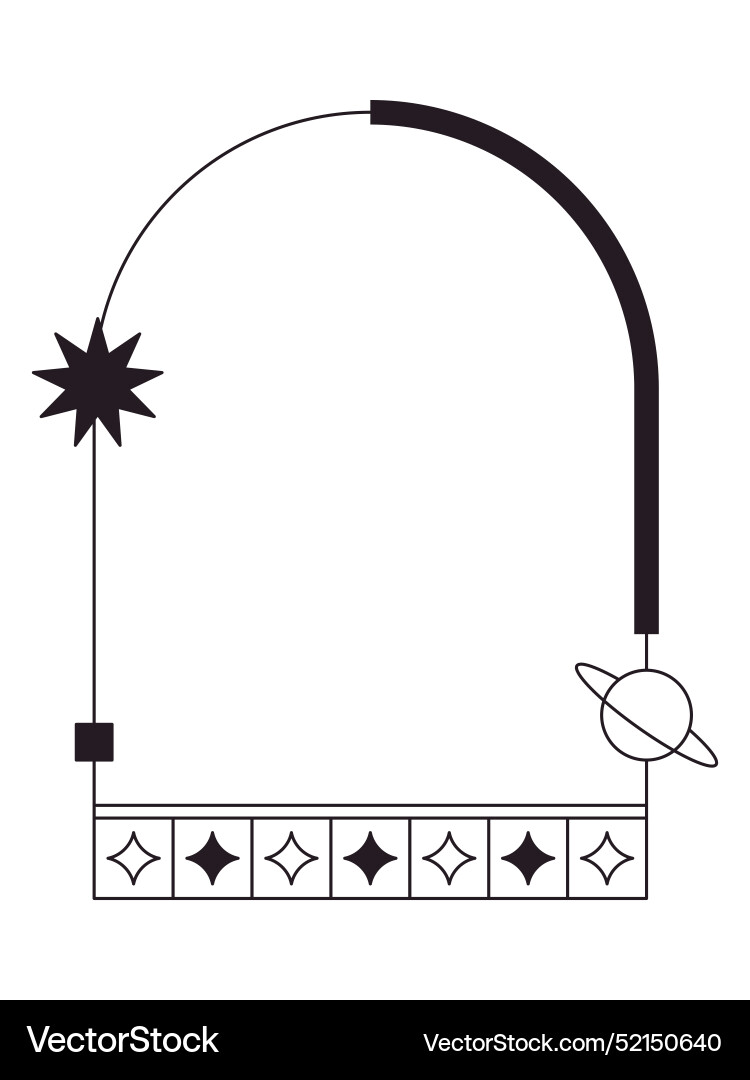 Monoline y2k frame 90s style aesthetic modern Vector Image