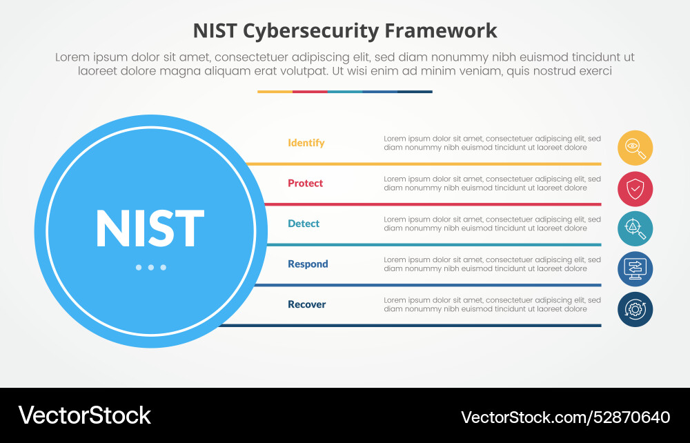 Nist cybersecurity framework infographic concept Vector Image