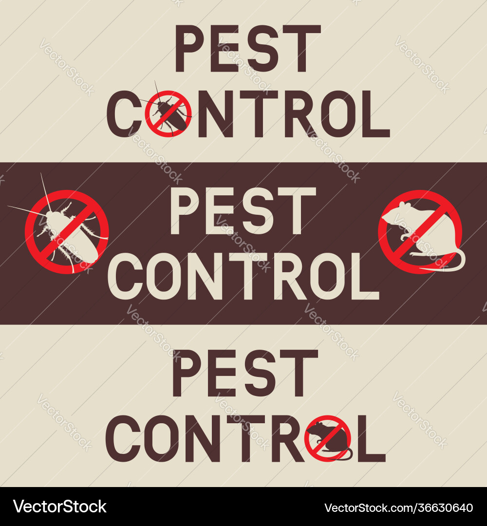 Pest control banners with a cockroach and rat Vector Image