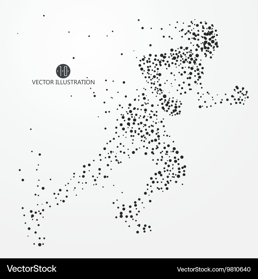 Running man points lines and connected to form Vector Image