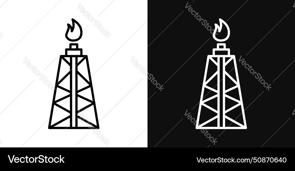 Shale gas rig icon set natural extraction Vector Image