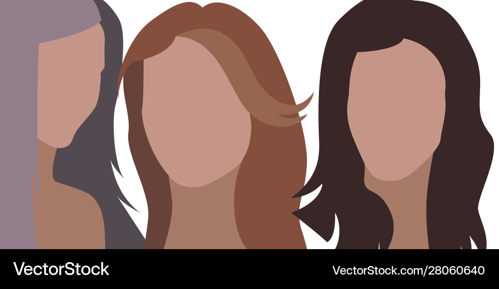 Woman flat face Royalty Free Vector Image - VectorStock