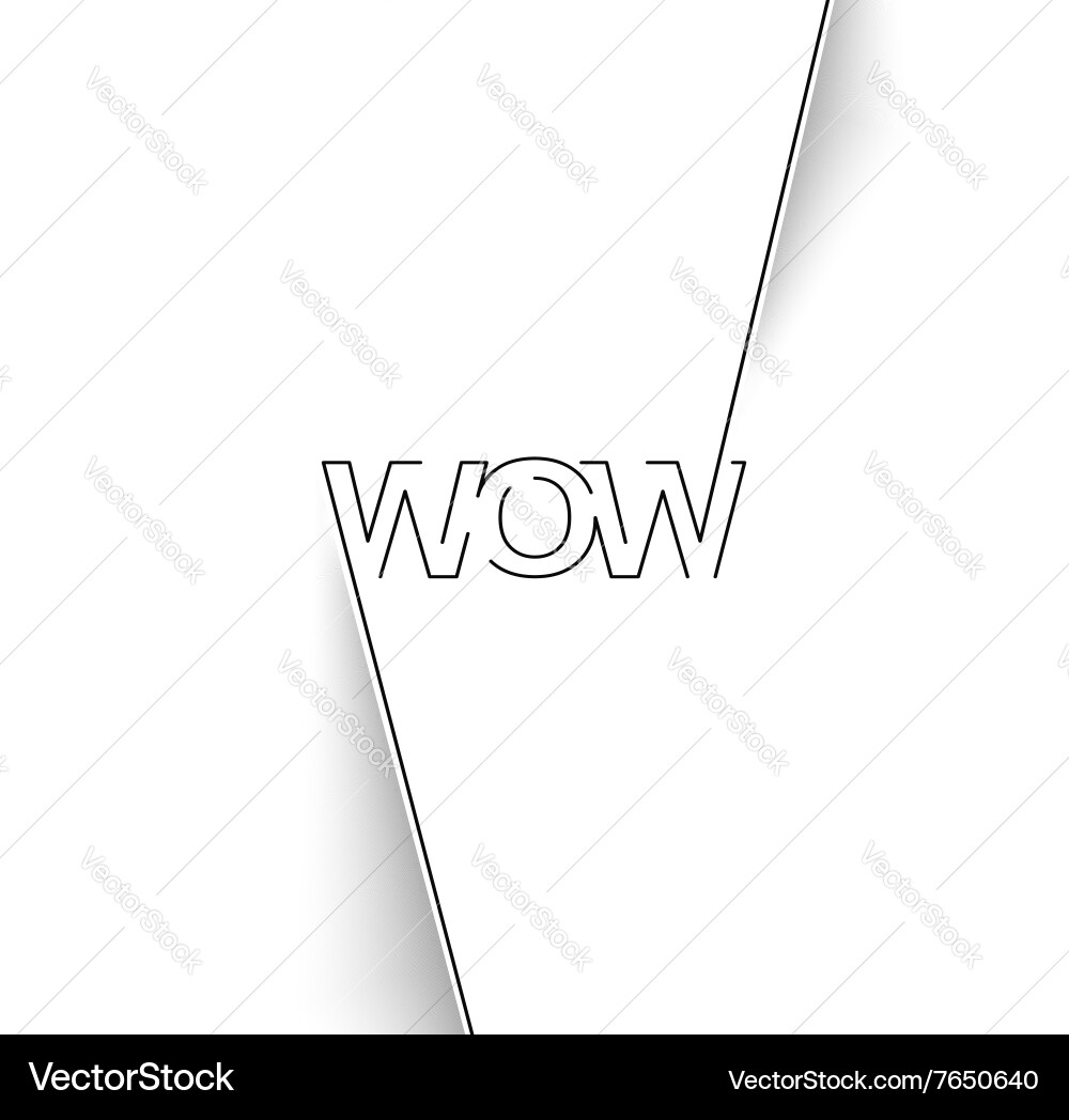 Wow text Royalty Free Vector Image - VectorStock