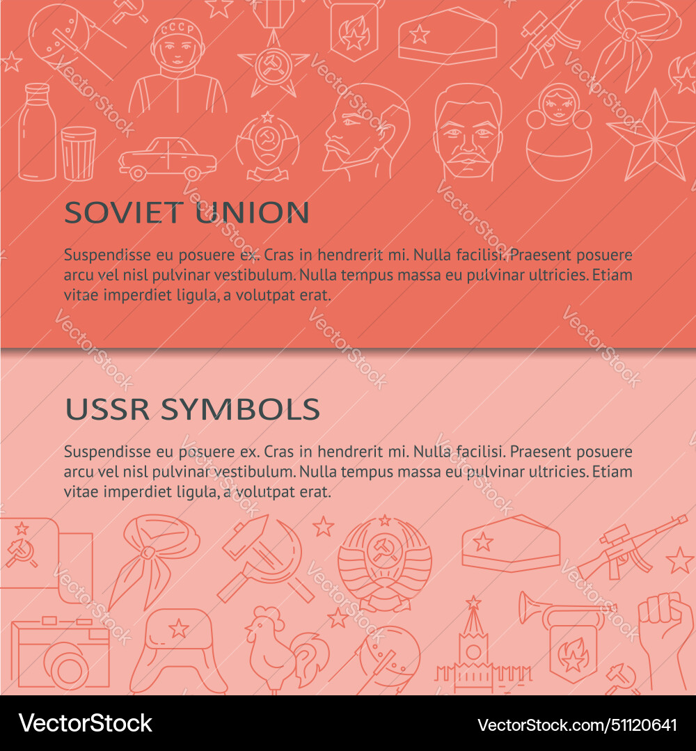 Banner templates with soviet union symbols Vector Image