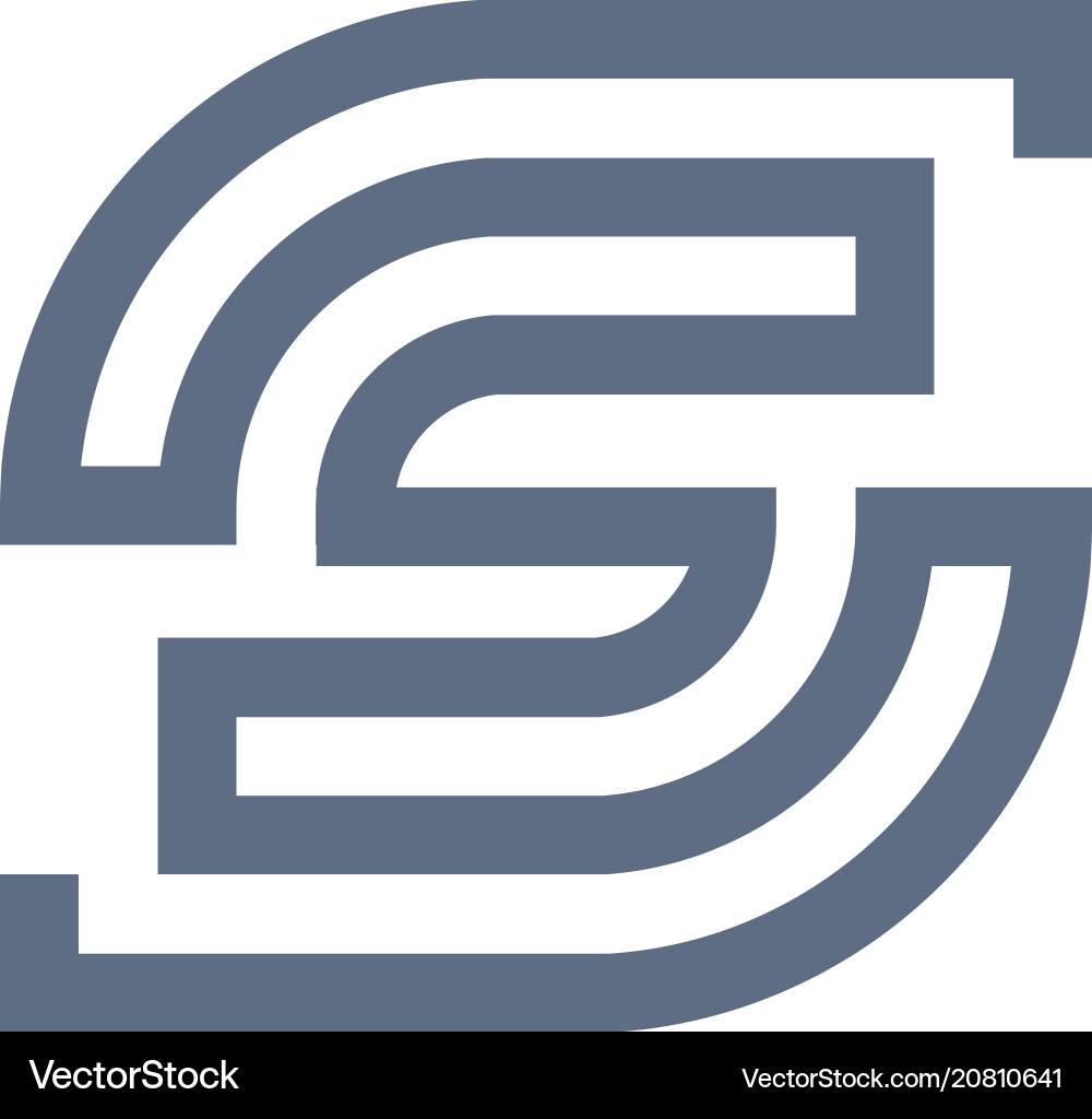 Capital letter s strips logo Royalty Free Vector Image