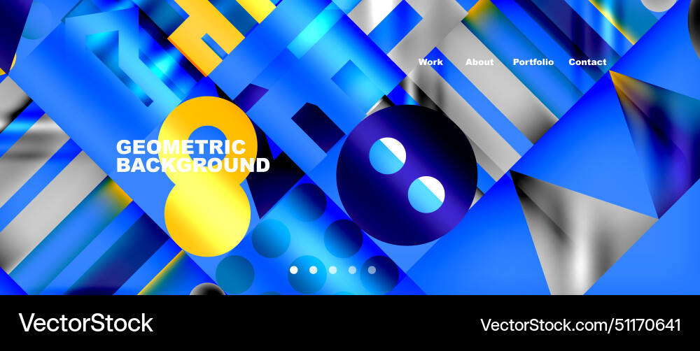 Colorful geometric background with blue yellow Vector Image