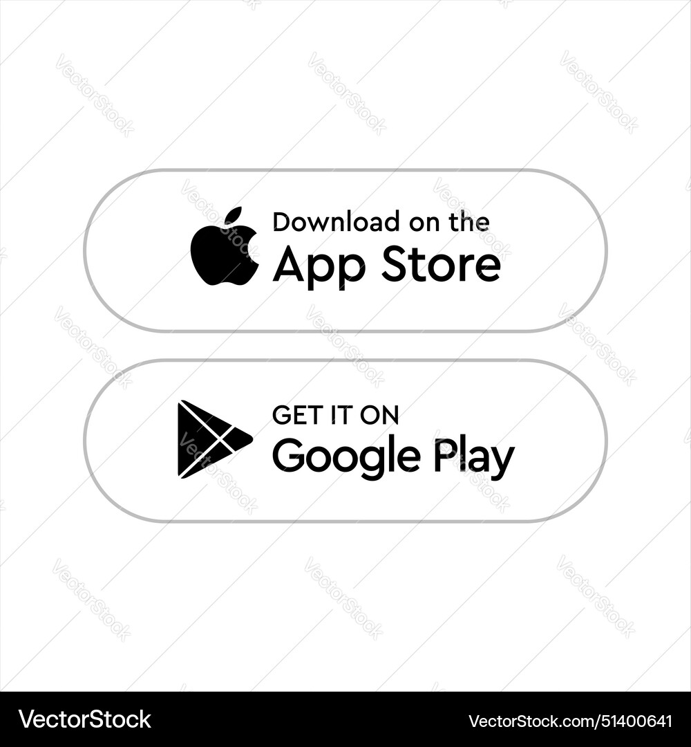 Download on the google play and apple Royalty Free Vector