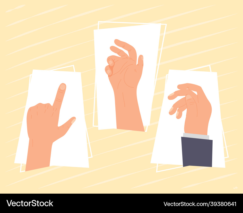 Human hand set Royalty Free Vector Image - VectorStock