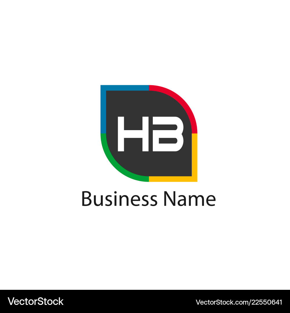Initial hb letter logo design Royalty Free Vector Image
