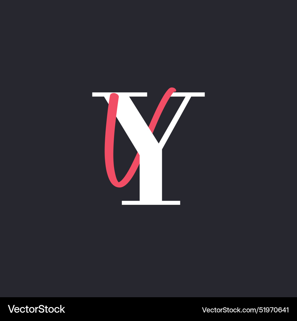 Letter yv logo perfectly blended initials Vector Image