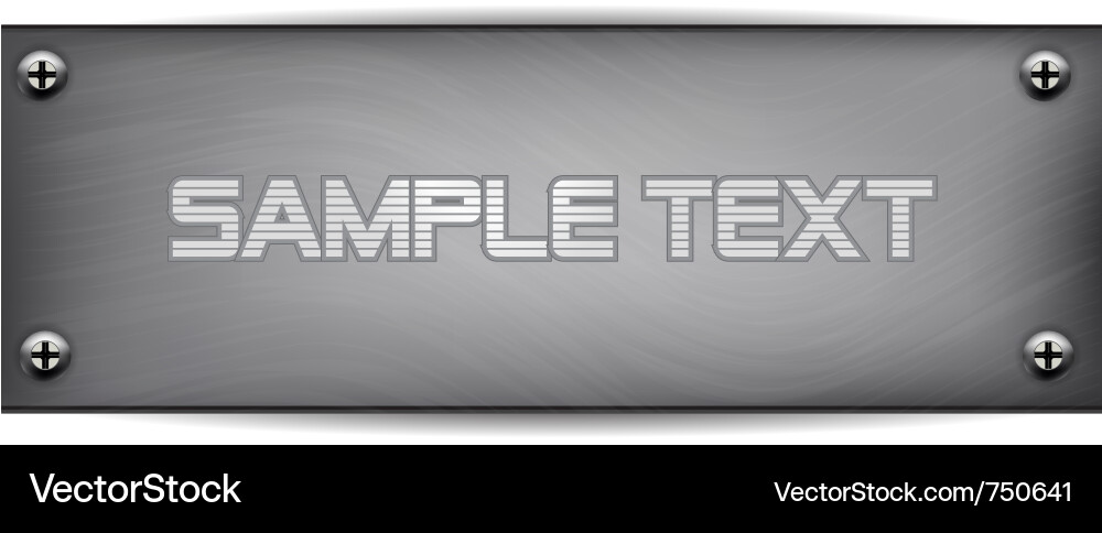 Metal plate with screws Royalty Free Vector Image