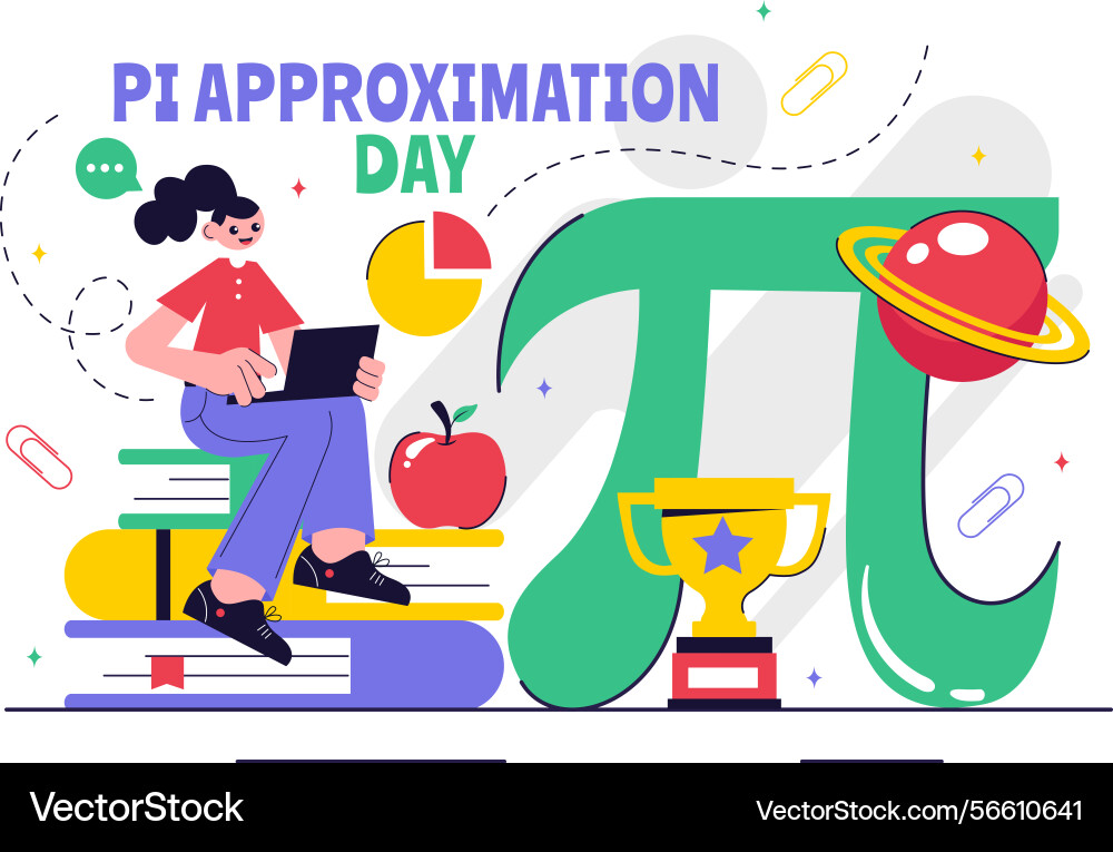 Pi approximation day celebrated on july 22 Vector Image