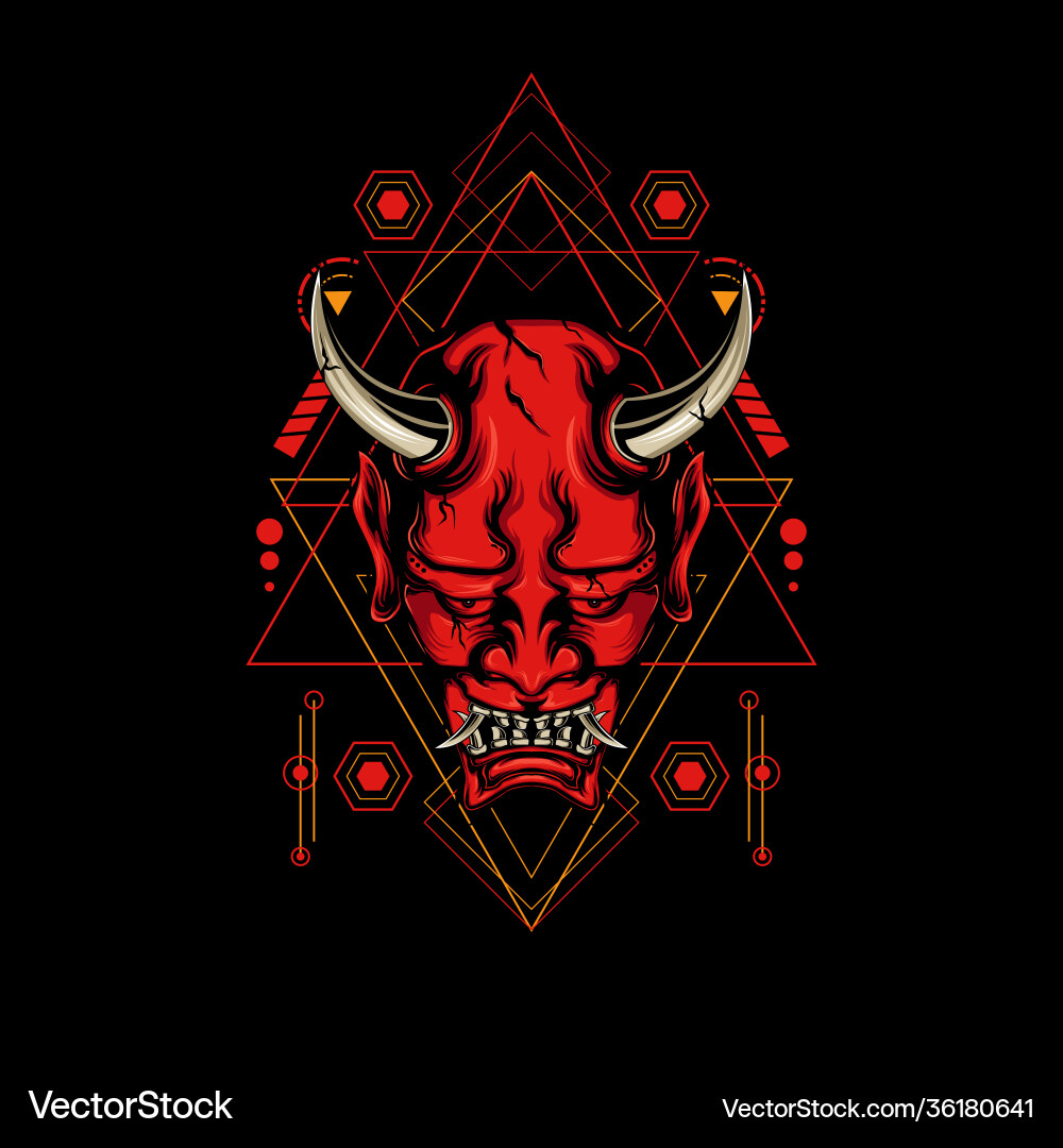 Sacred Geometry Devil Mask Royalty Free Vector Image