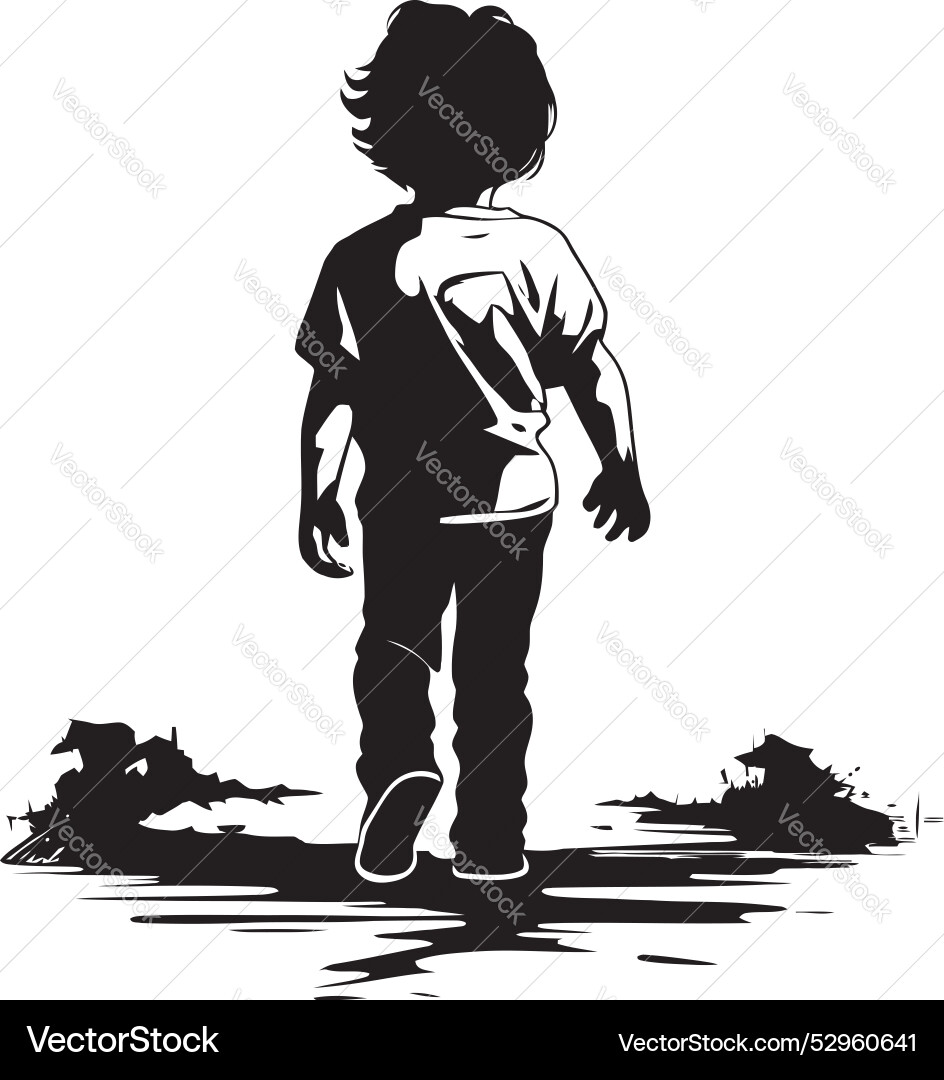 Solostride elegant walking child logo Royalty Free Vector