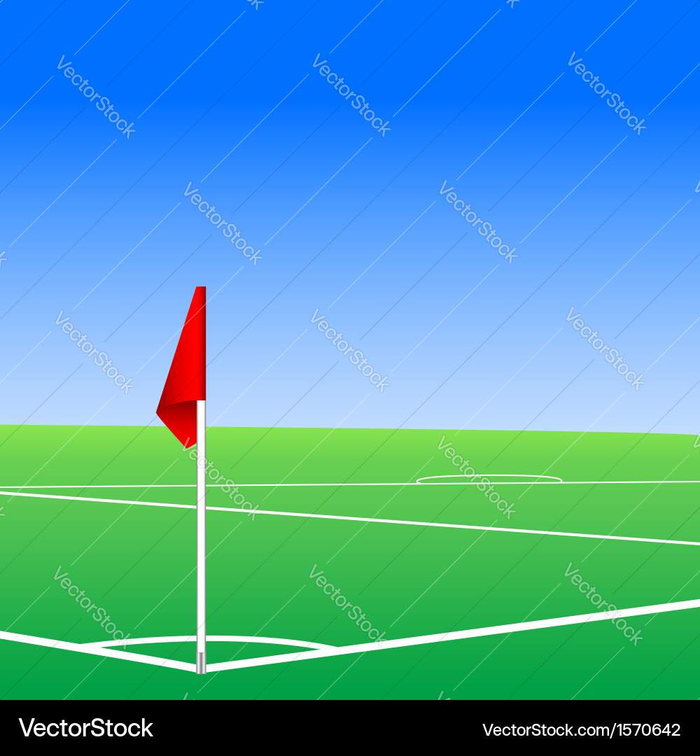 A football pitch corner flag Royalty Free Vector Image