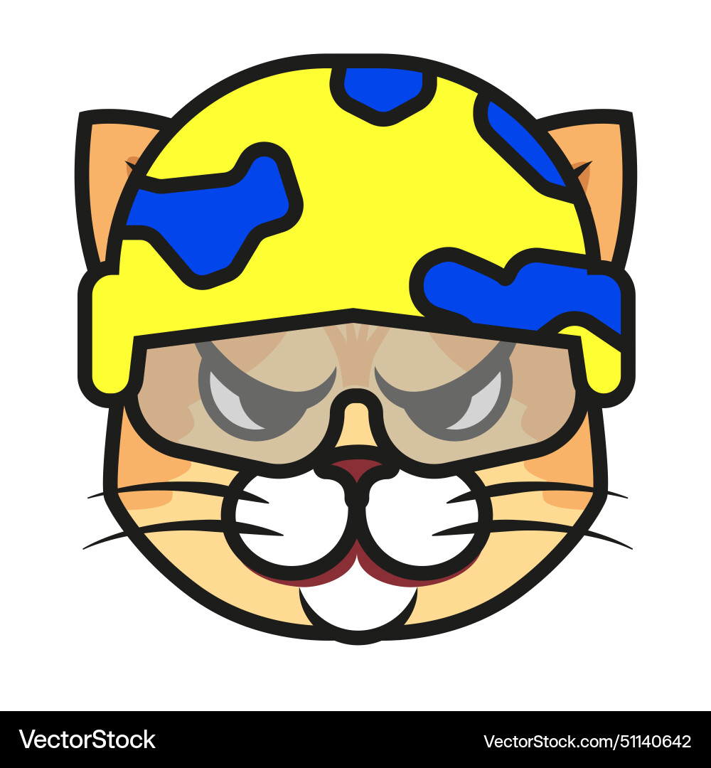 Character in camouflage ukrainian military cat Vector Image