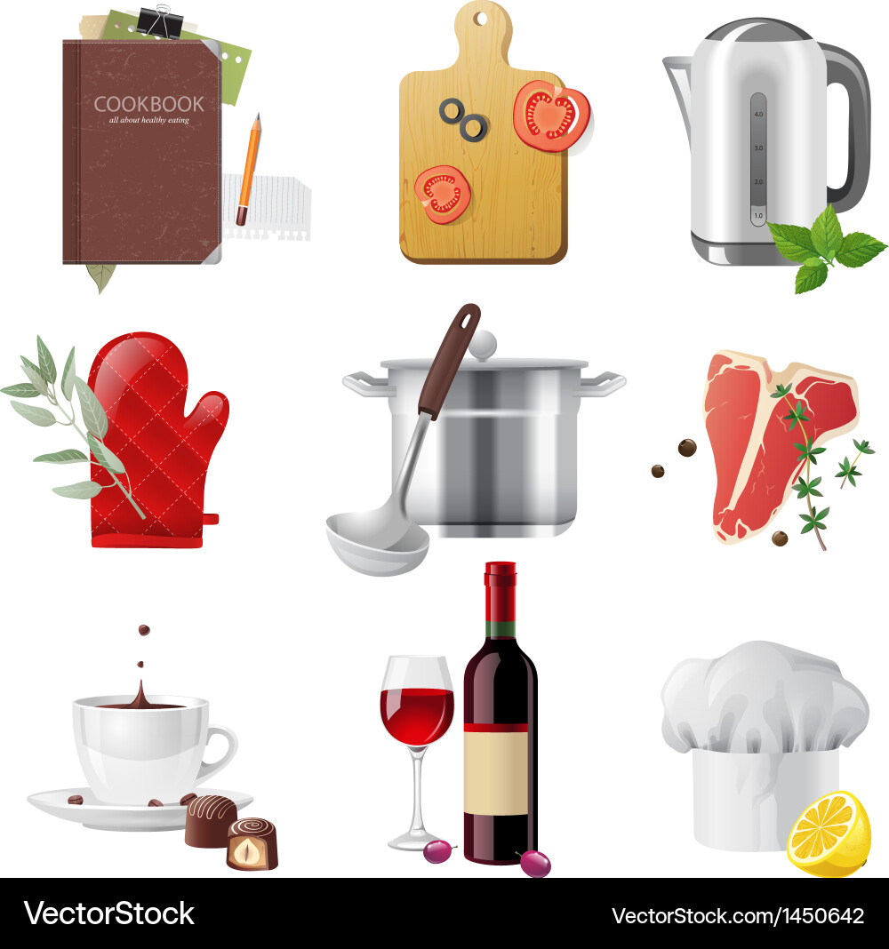 Cooking Icon Set - Kitchenware Royalty Free Vector Image