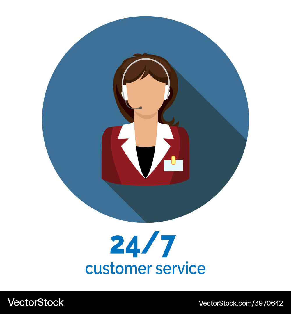 Customer service flat icon Royalty Free Vector Image