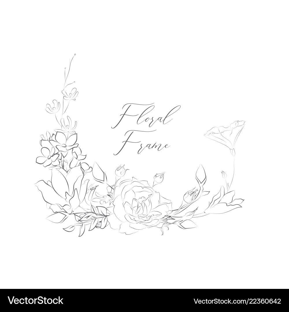 Delicate Floral Frame Royalty Free Vector Image