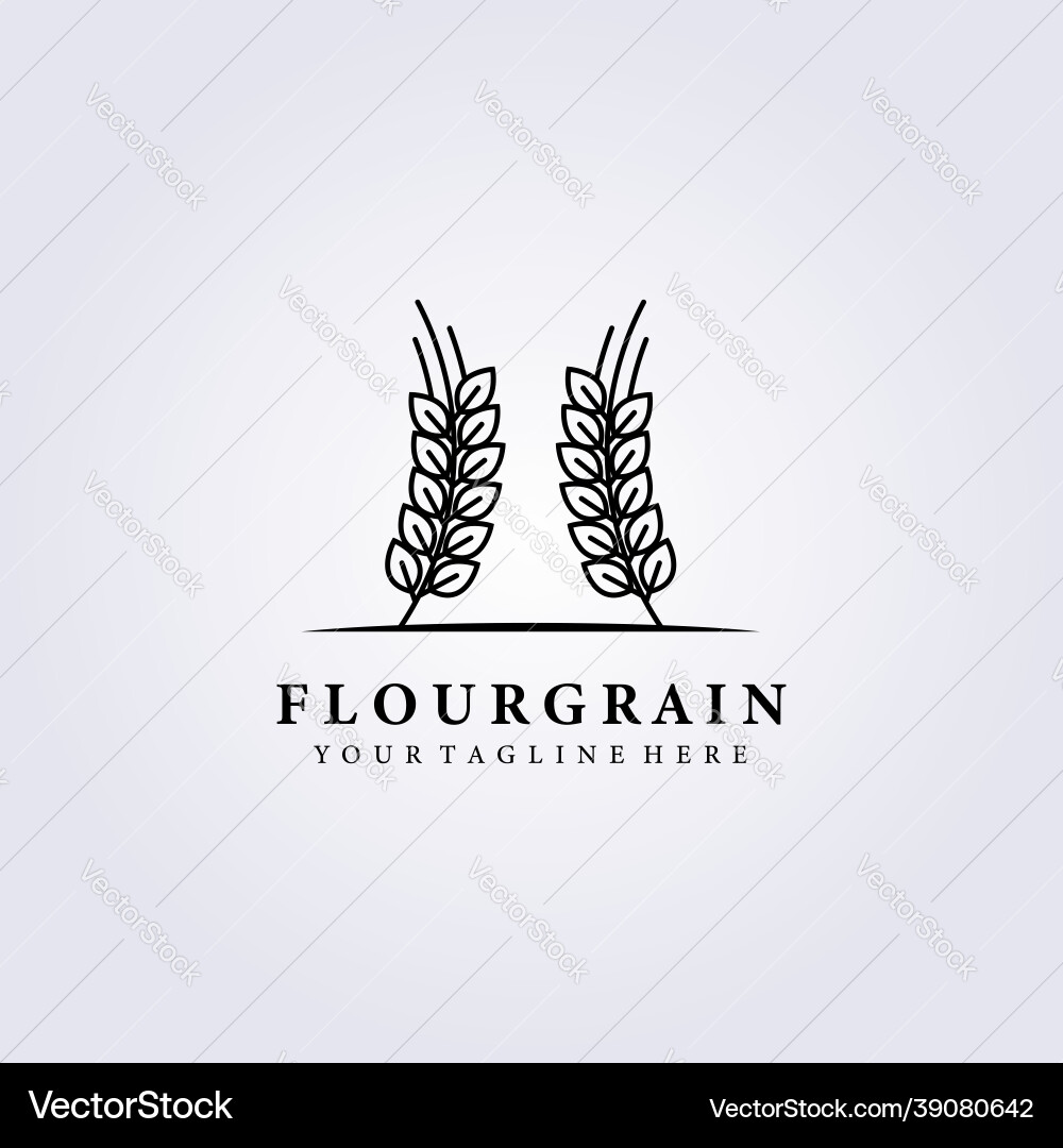 Flour grain wheat logo design Royalty Free Vector Image