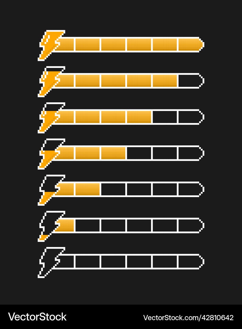 Pixel energy scale Royalty Free Vector Image - VectorStock