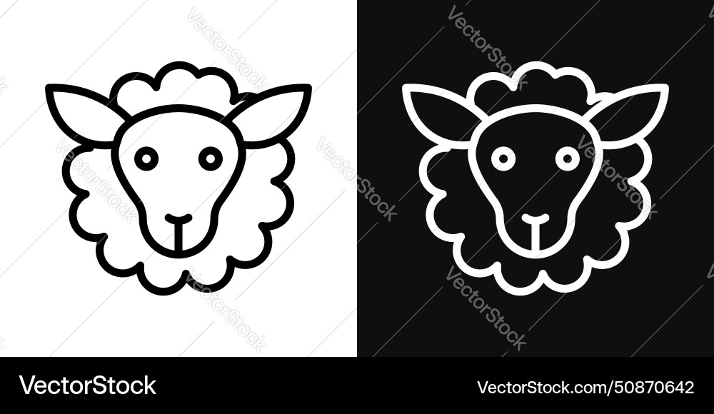 Sheep icon set animal face symbol Royalty Free Vector Image