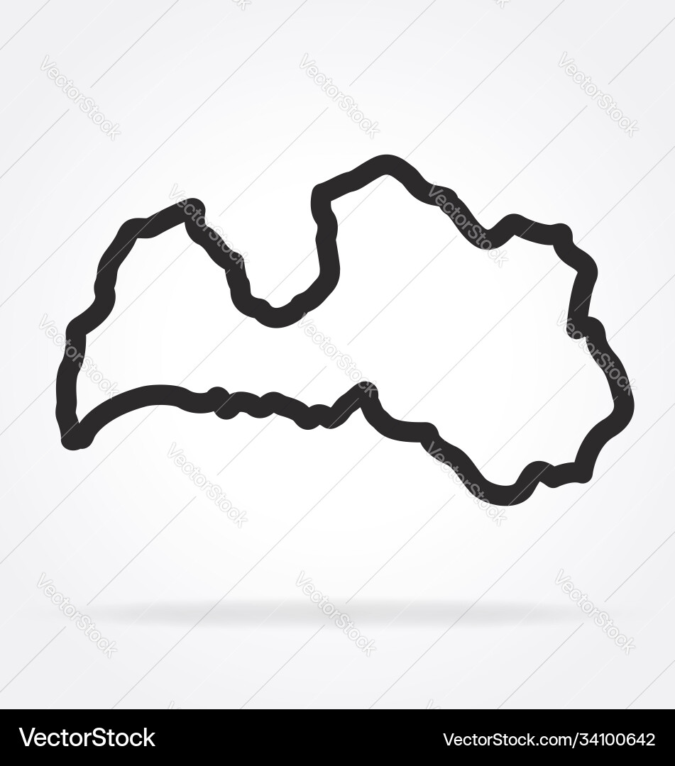 Simplified outline map latvia latvija Royalty Free Vector