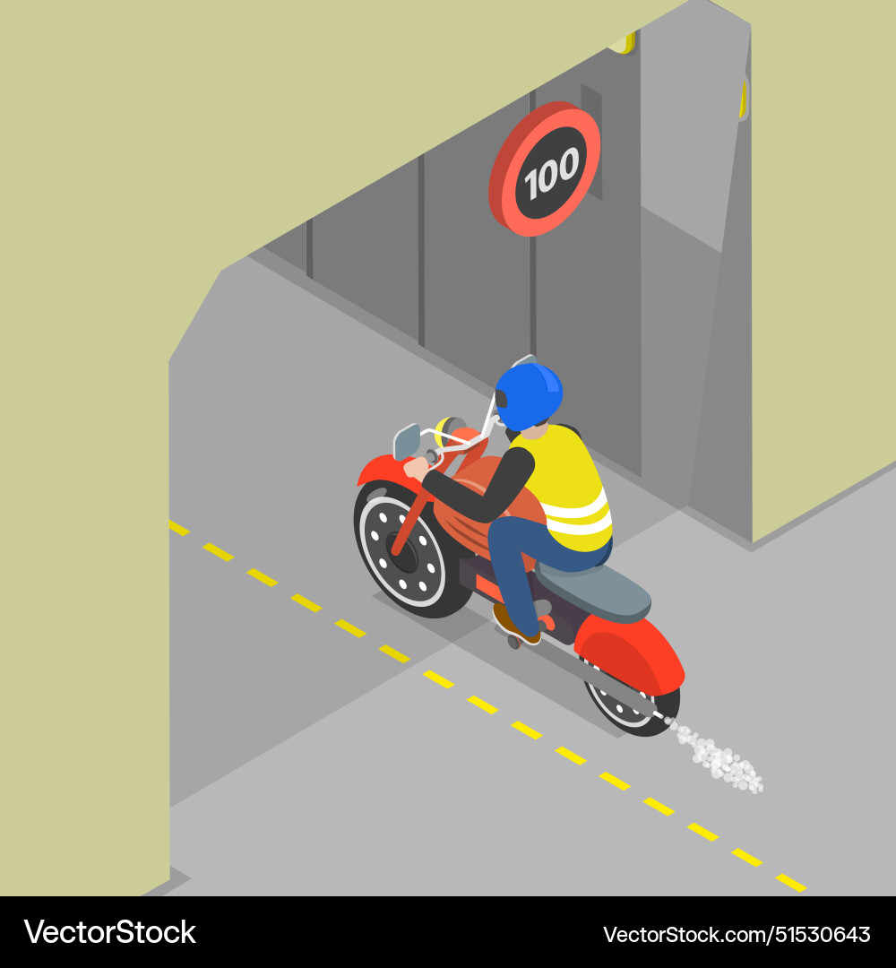 3d isometric flat of driving Royalty Free Vector Image