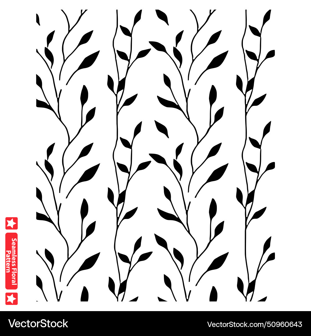 Dreamy floral silhouette patterns soft Royalty Free Vector