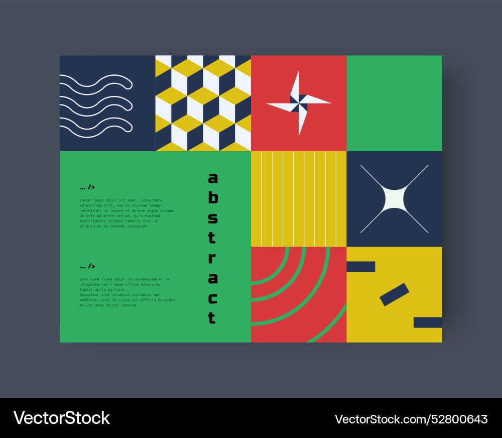 Geometric poster abstract color card minimal Vector Image