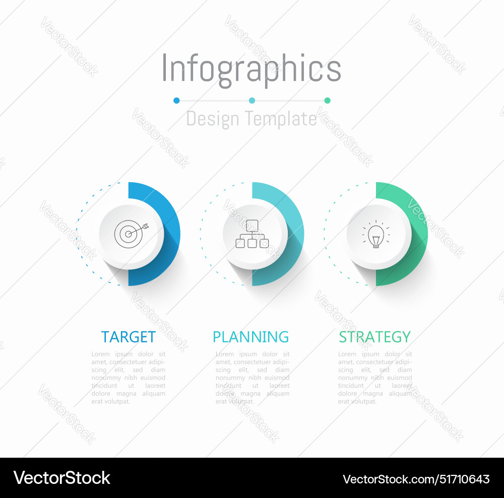 Infographic 3 options design elements Royalty Free Vector