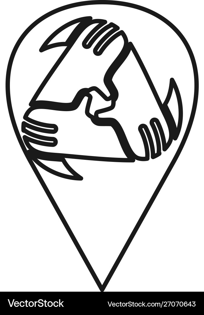 Location hand commitment teamwork together Vector Image