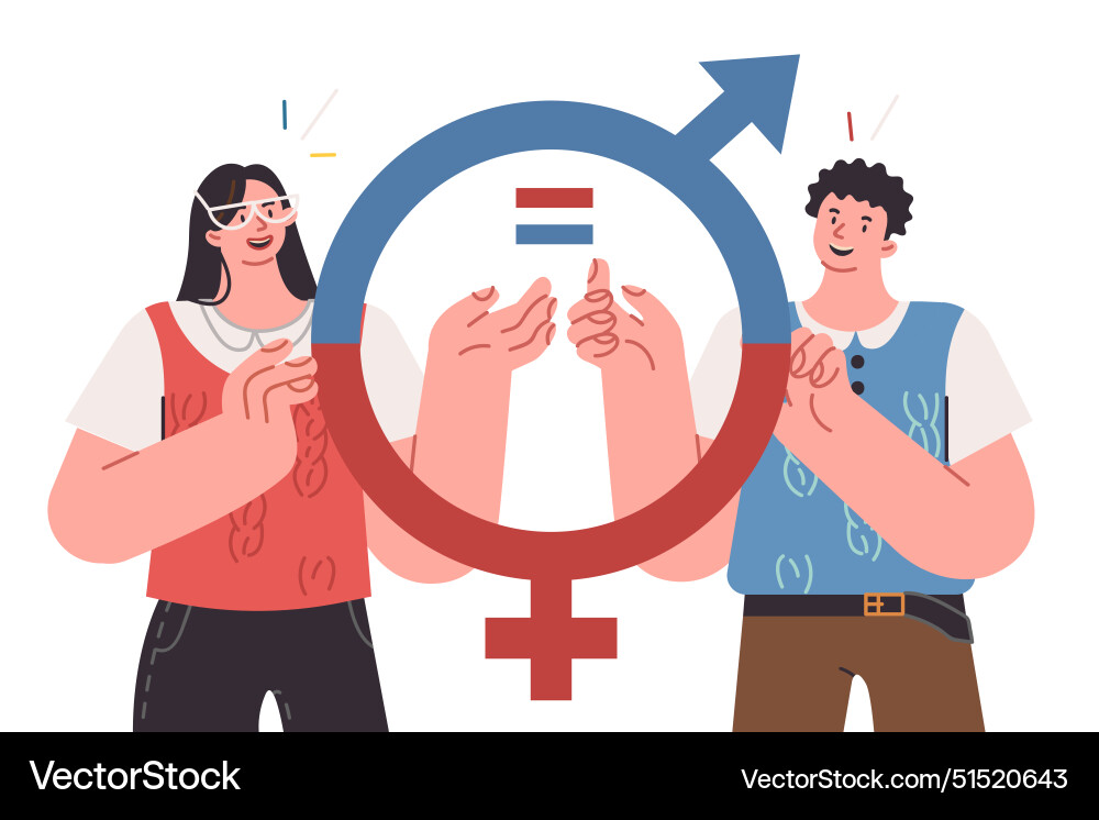 People choose gender equality and non Royalty Free Vector