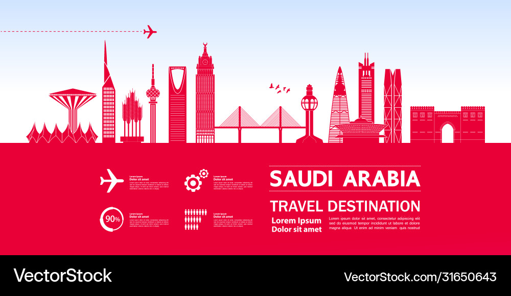 Saudi arabia travel destination Royalty Free Vector Image