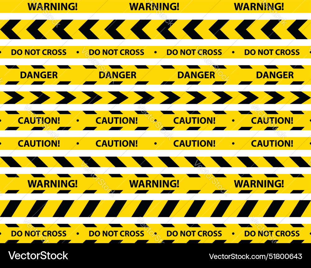 Set of yellow caution tapes Royalty Free Vector Image