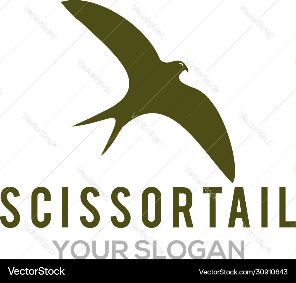 Simple scissortail logo design Royalty Free Vector Image