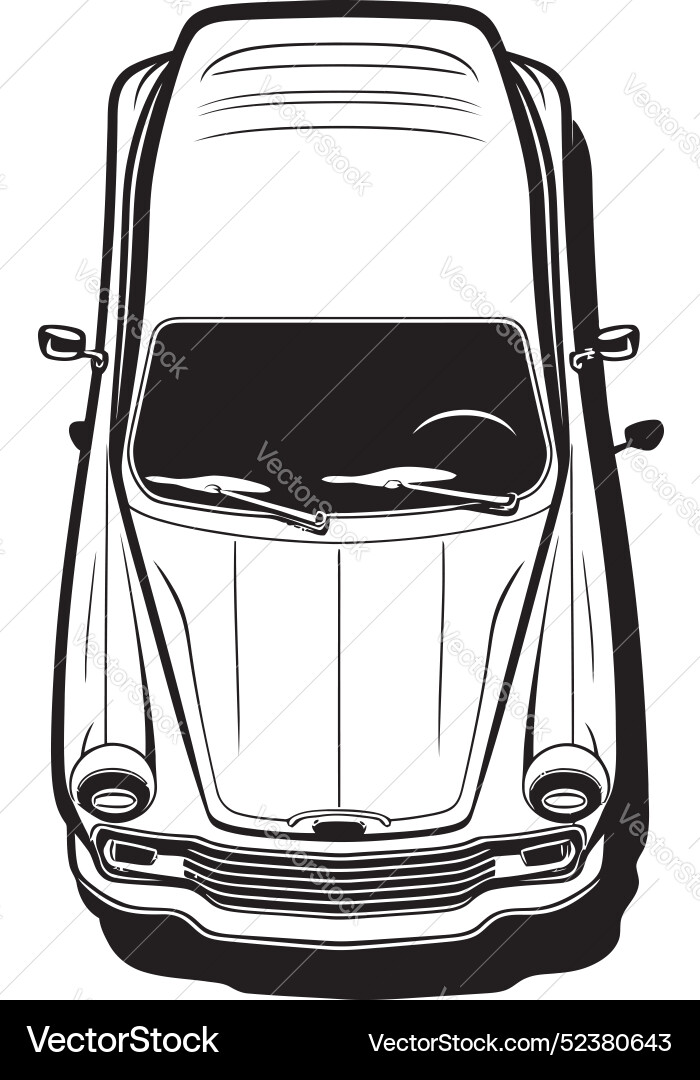 Skyauto emblem sleek car top view logo Royalty Free Vector