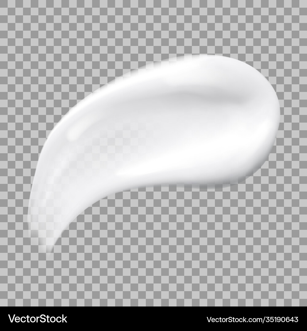 White cream smear isolated on transparent Vector Image